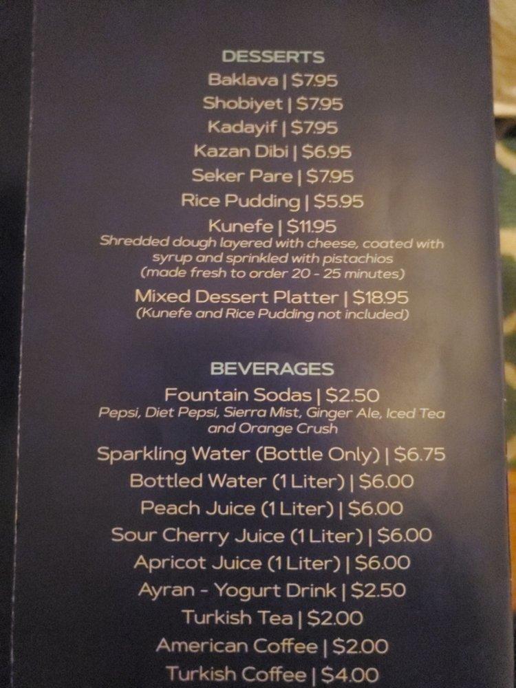 Menu at Elmas Turkish & Mediterranean Cuisine restaurant, Parsippany ...
