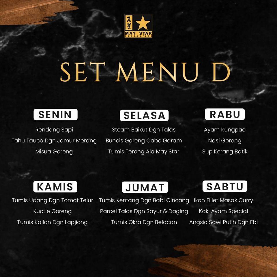 Carta de May Star Restaurant, Surabaya, Ruko Pakuwon Square Blok AK.2 ...