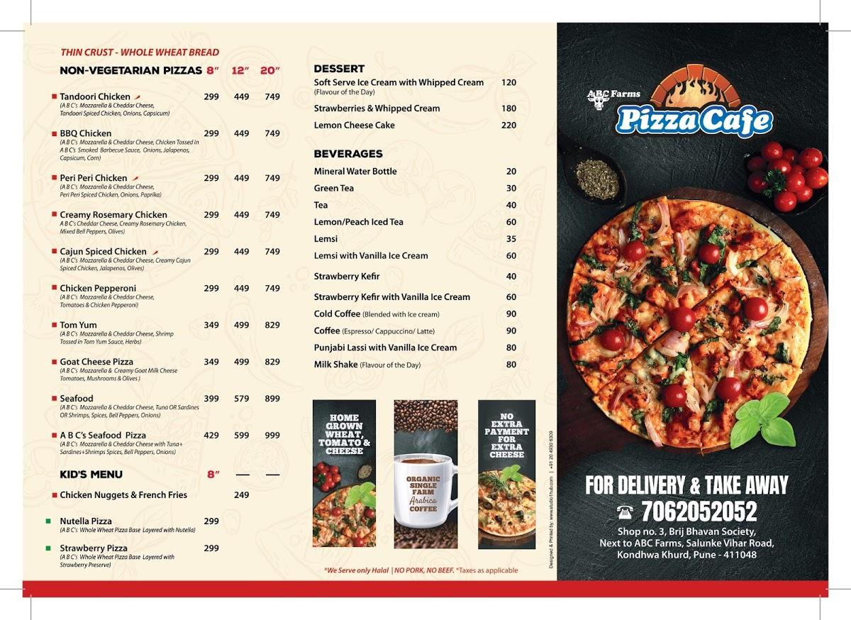 Menu at Pizza Cafe (ABC Farms), Pune, Salunke Vihar Rd