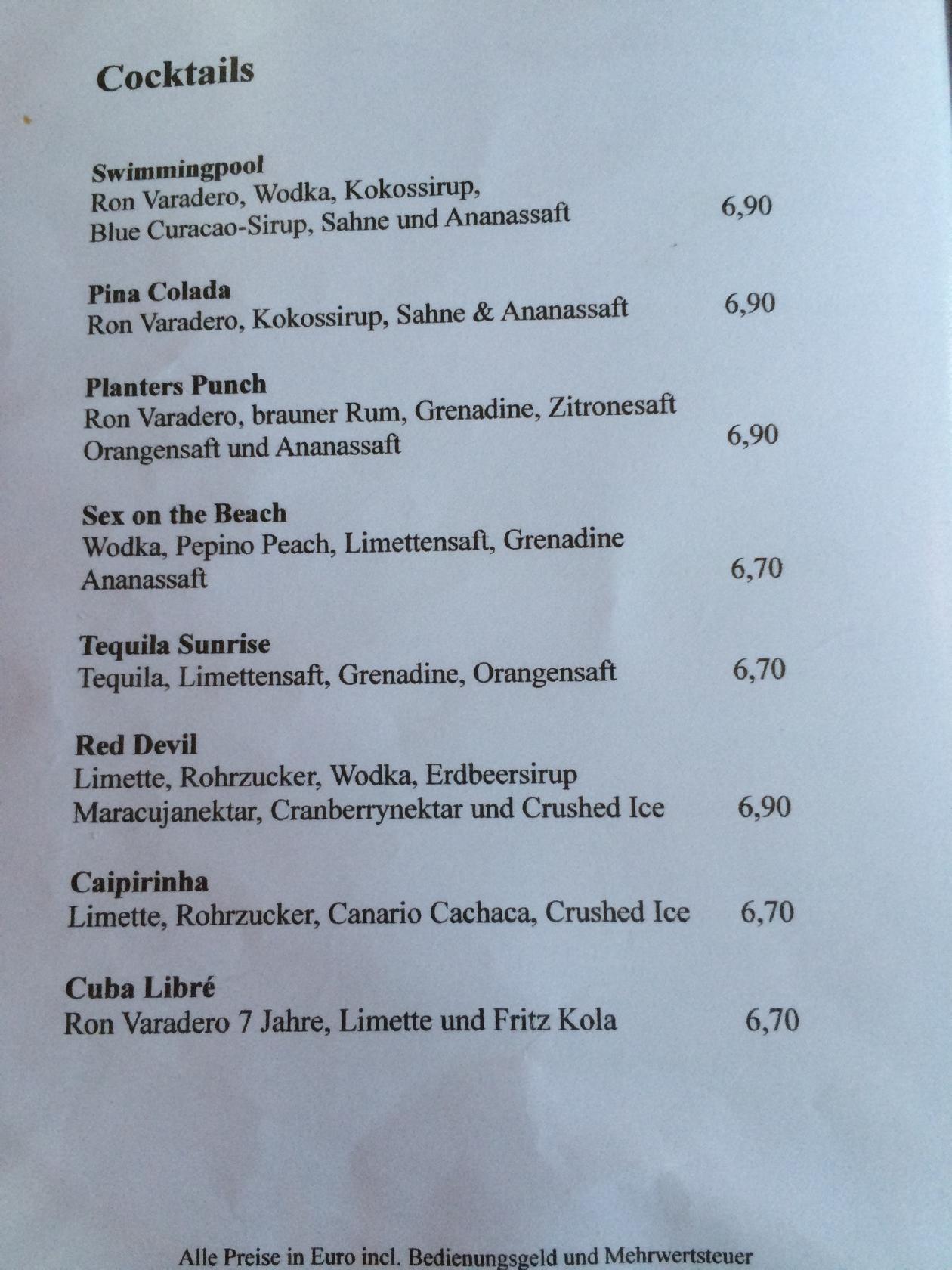 Speisekarte von Restaurant Roter Hahn, Tönning