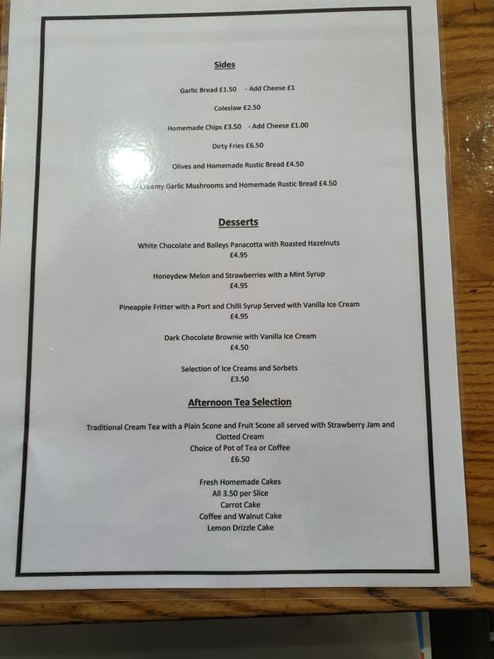 Menu at Star Inn Tickenham pub & bar, Tickenham, Clevedon Rd