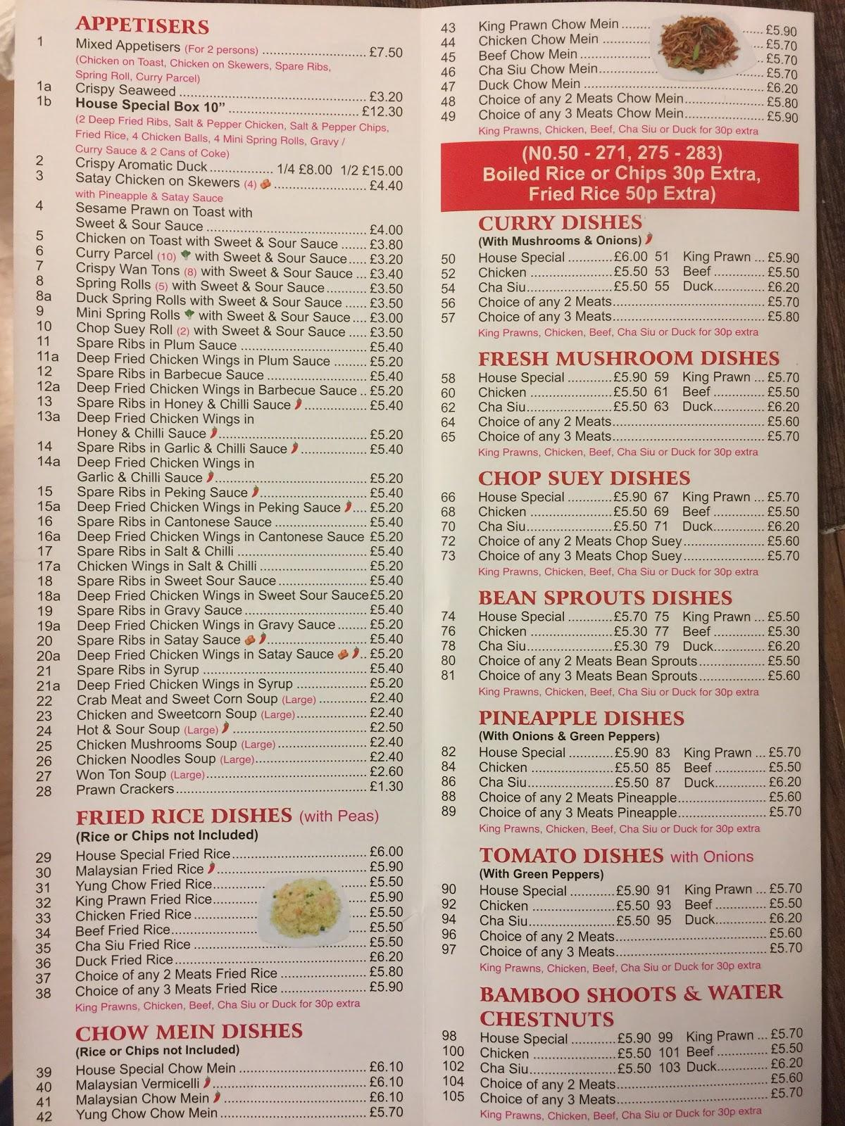 Menu at Canton Diner Chinese Takeaway fast food, Houghton le Spring