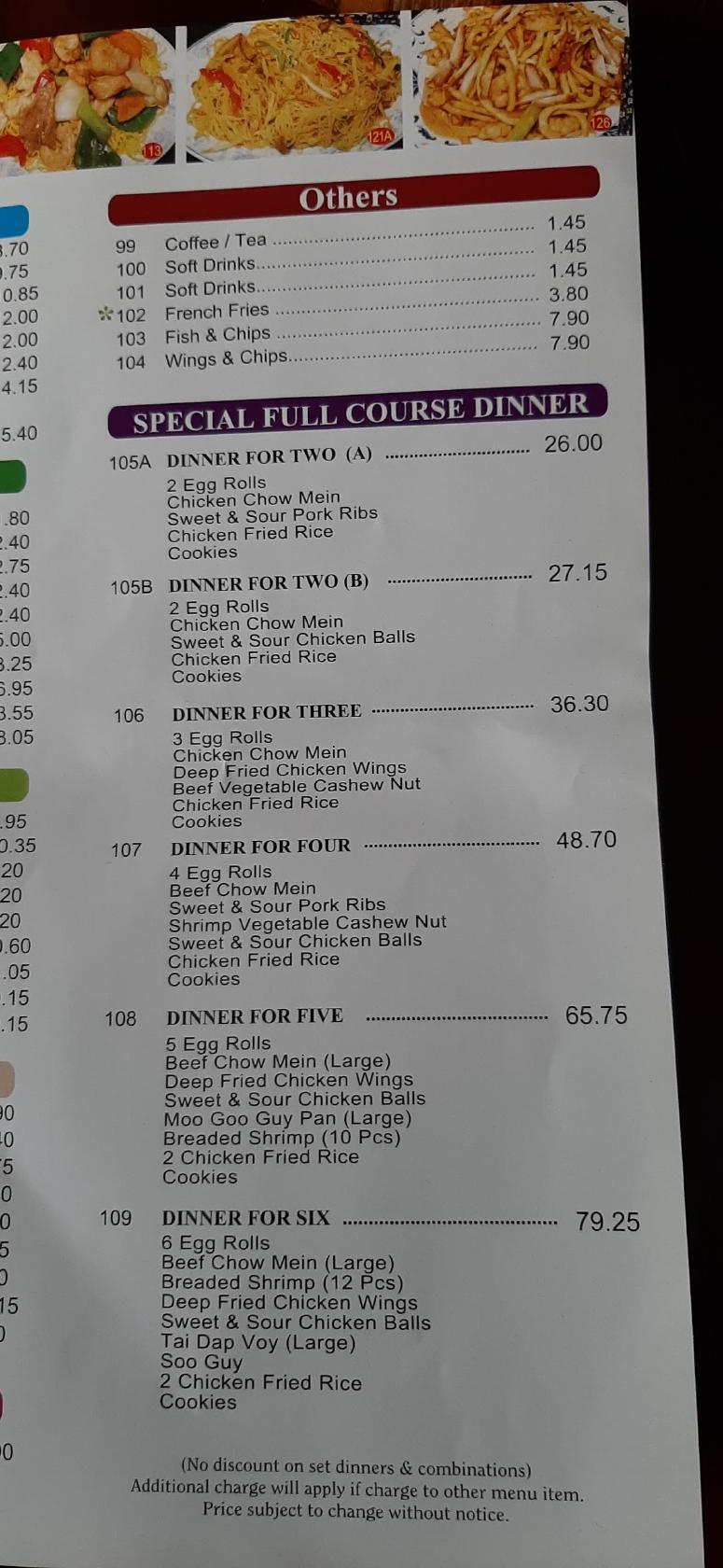 Menu at Golden House Chinese Restaurant, Toronto, 257 Ellesmere Rd