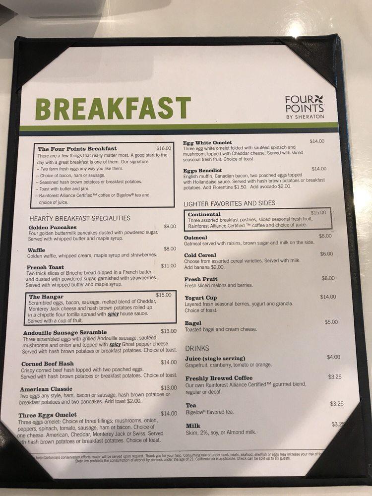 Menu at Hangar Bar and Grill, San Jose