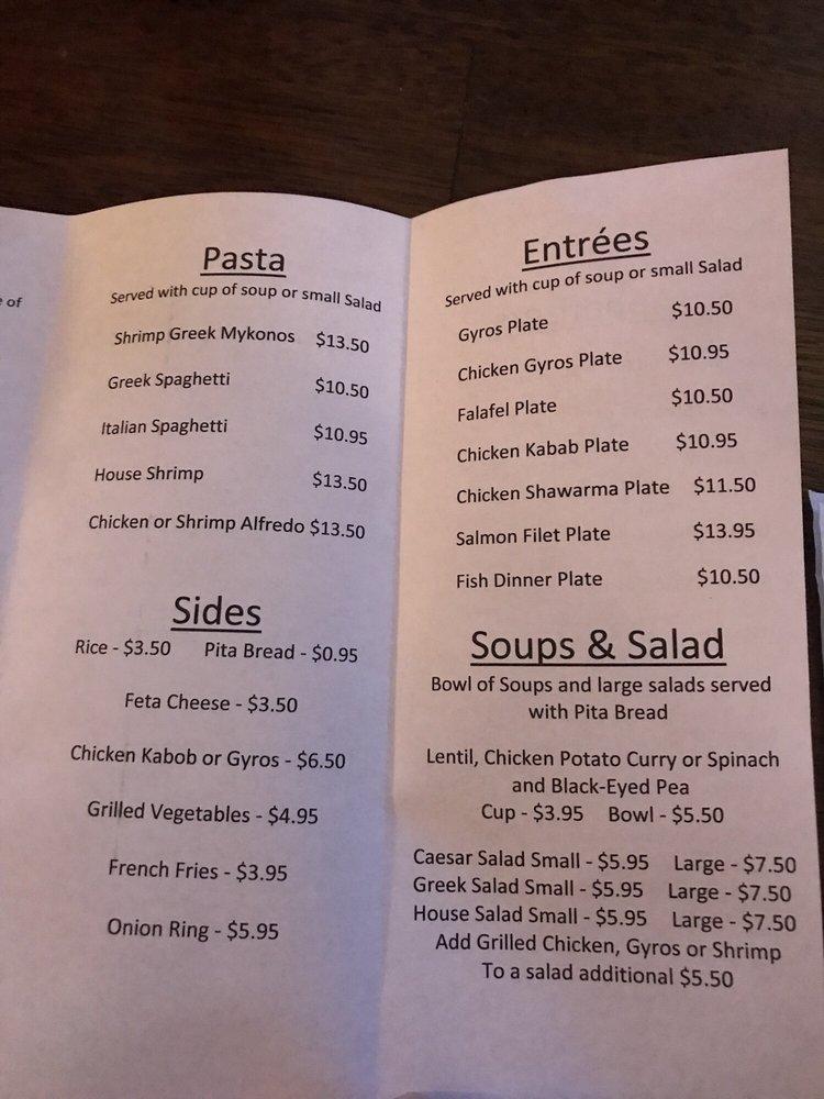 Menu at Sunset Bistro restaurant, Sun City, N 99th Ave