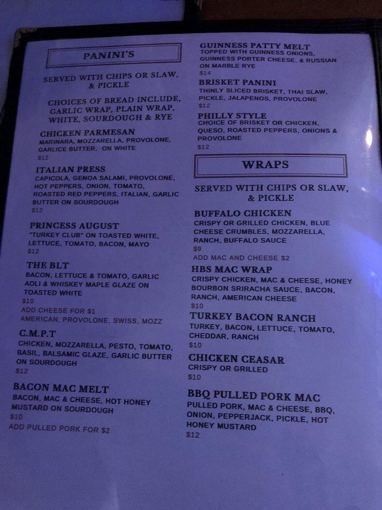 Menu at King's Tavern pub & bar, Saratoga Springs