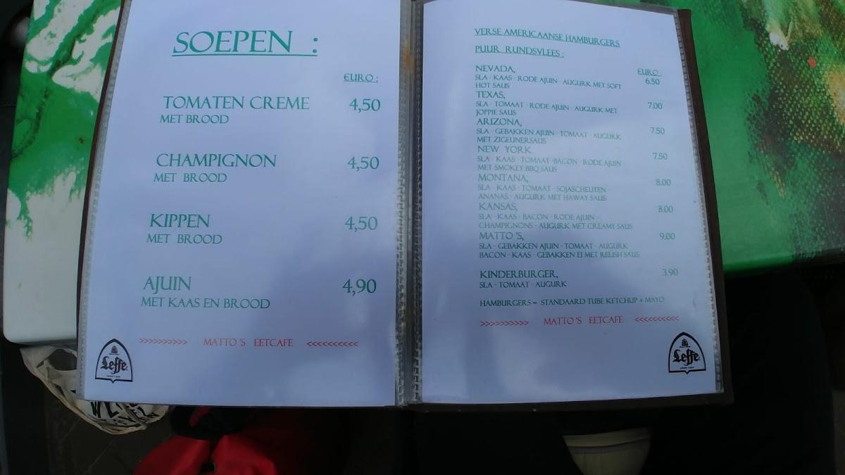 Carta de Matto's cafe, Blankenberge