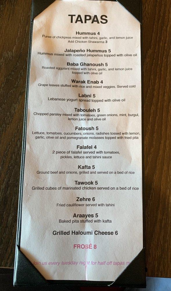 Menu at Open Sesame Lebanese Grill restaurant, Dallas