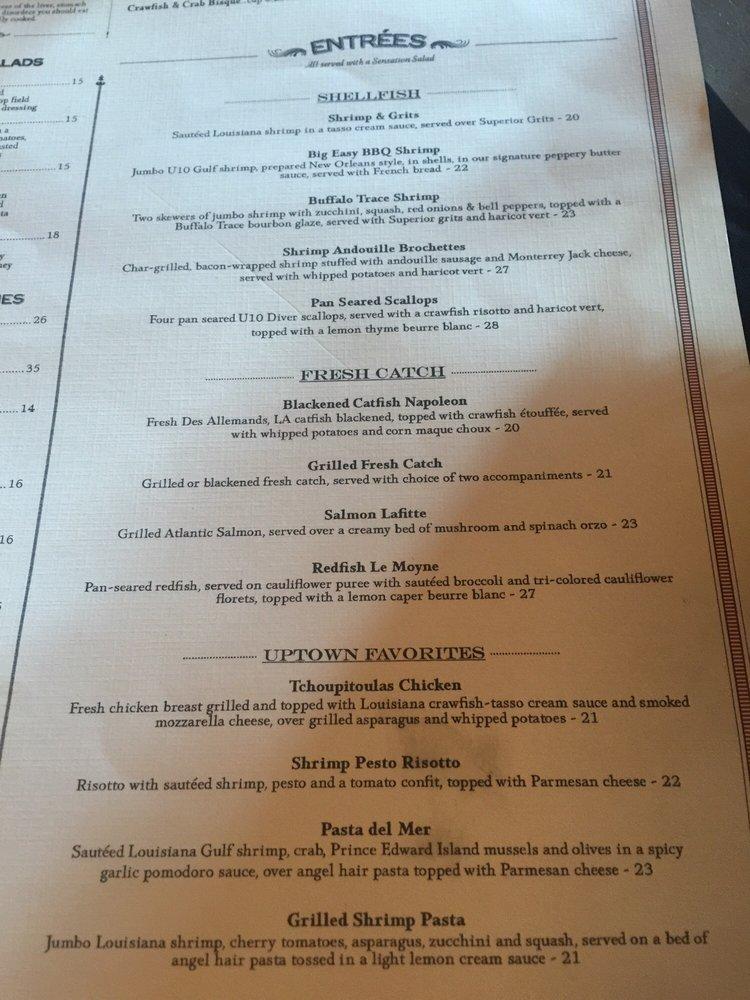 Menu at Superior Seafood & Oyster Bar, New Orleans