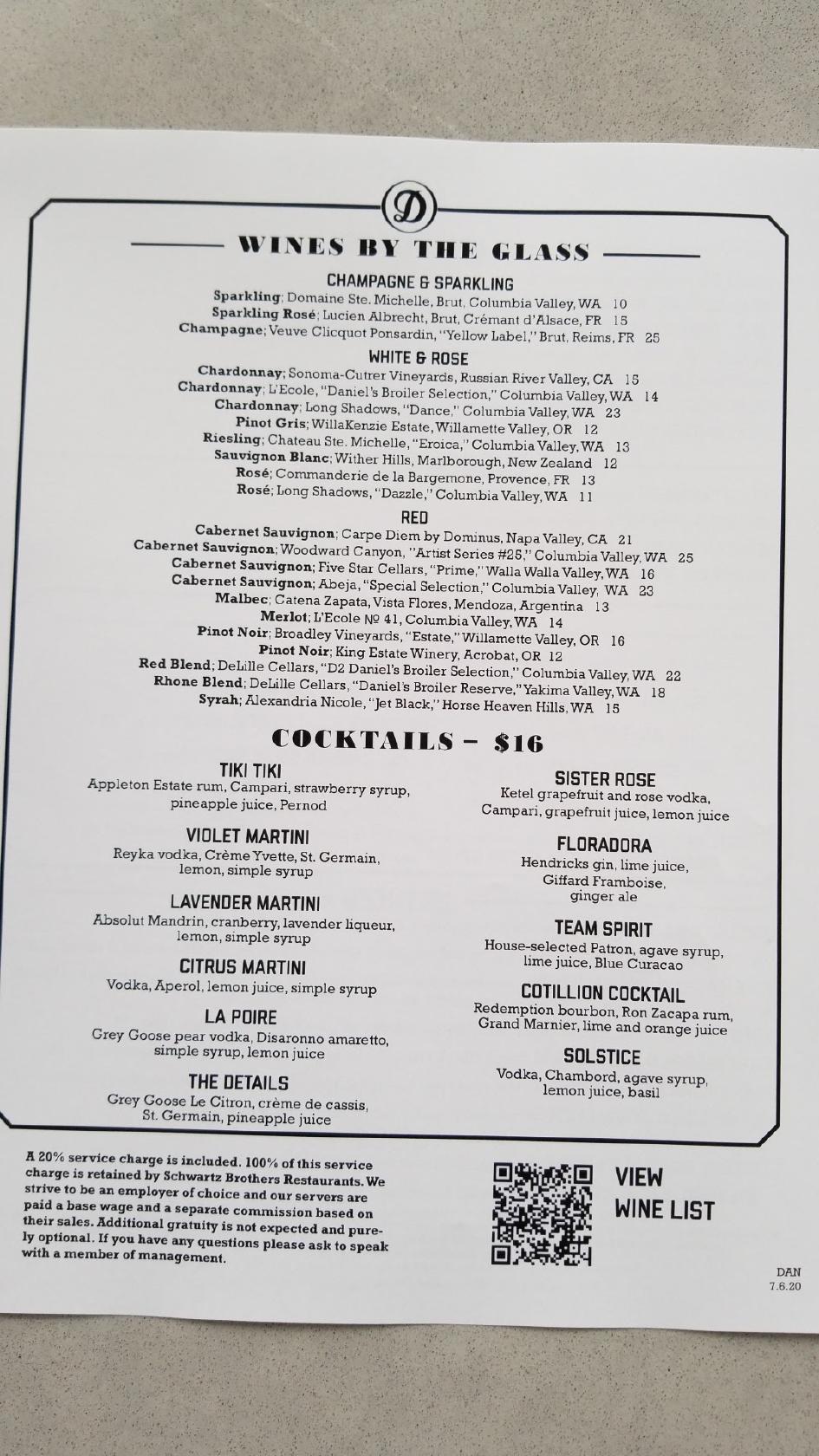 Menu at Daniel's Broiler - Leschi steakhouse, Seattle, 200 Lake ...