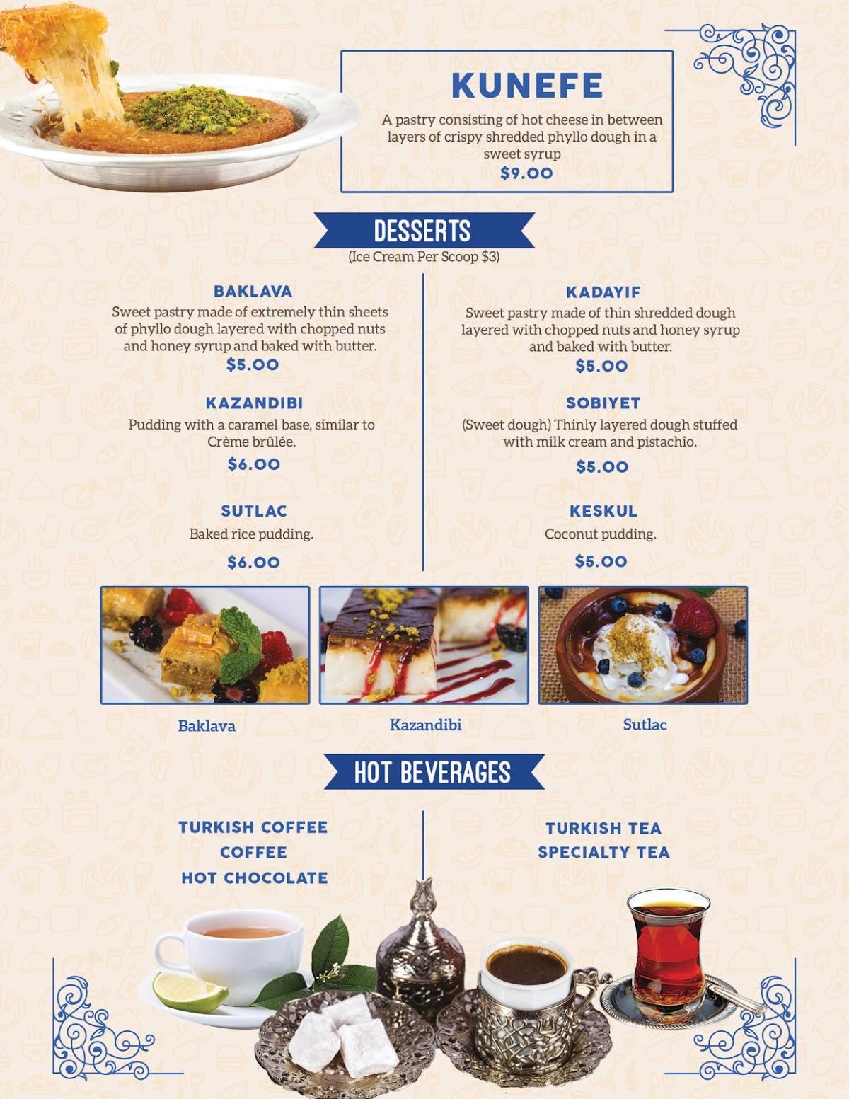 Menu at Efes Mediterranean Grill Jersey City restaurant, Jersey City