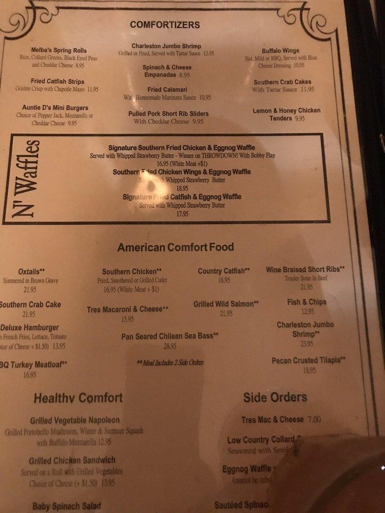 Menu at Melba's Restaurant, New York City, 300 W 114th St