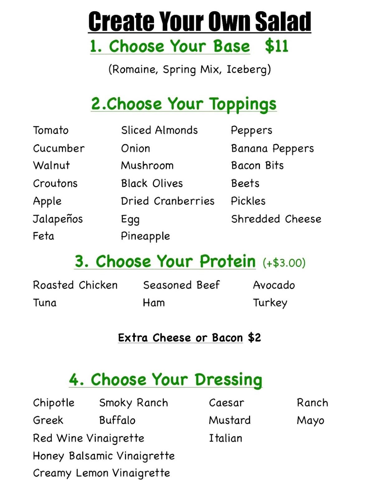 Menu au The Hungry Hippie restaurant, Vermilion