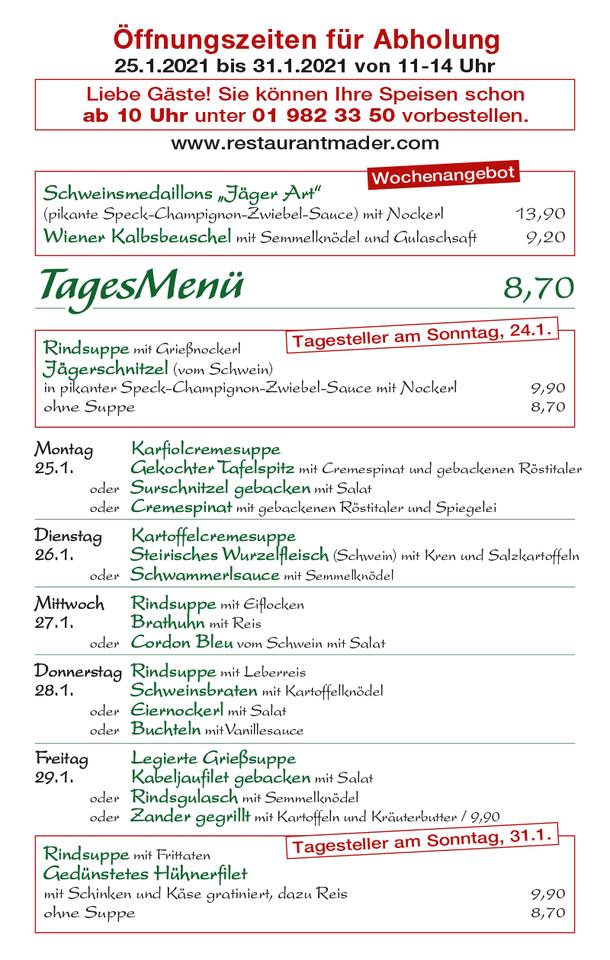 Speisekarte von Pizzeria Madre, Wien