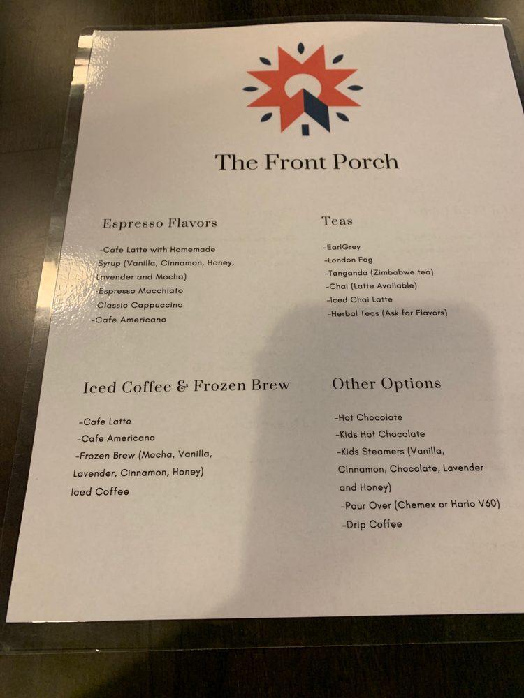 Menu at Front Porch Coffee Co. & Bakery, Abilene