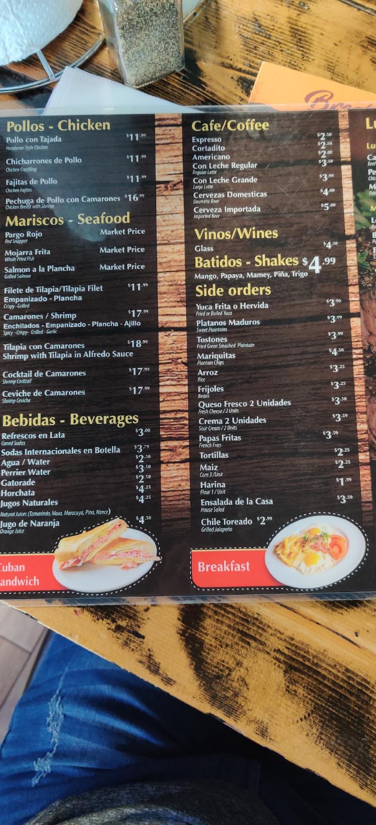 Menu at Las Carnitas Latin Food restaurant, Fort Lauderdale