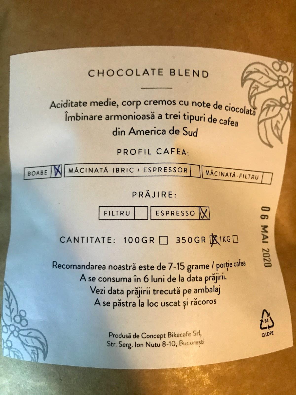 Menu at Cafeterie.ro, Bucharest