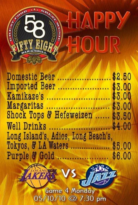 Menu at El Parral club, South Gate