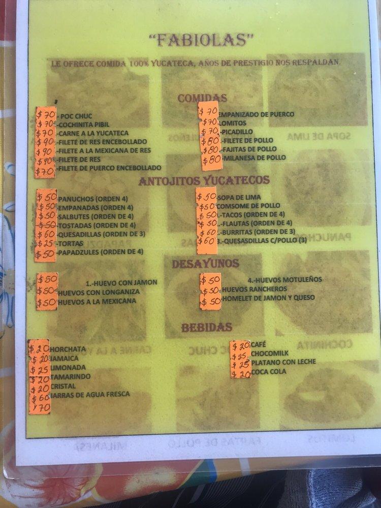 Carta del restaurante Lonchería Fabiola, Pisté