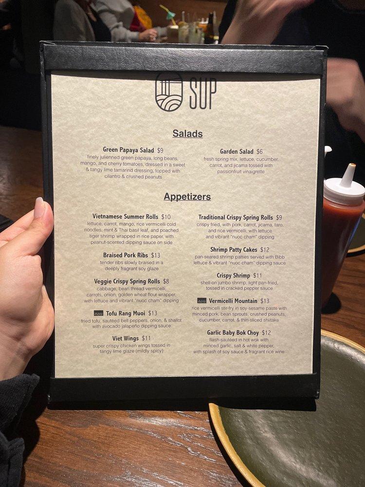 Menu at Súp Vietnamese Phở & Grill restaurant, Stony Brook