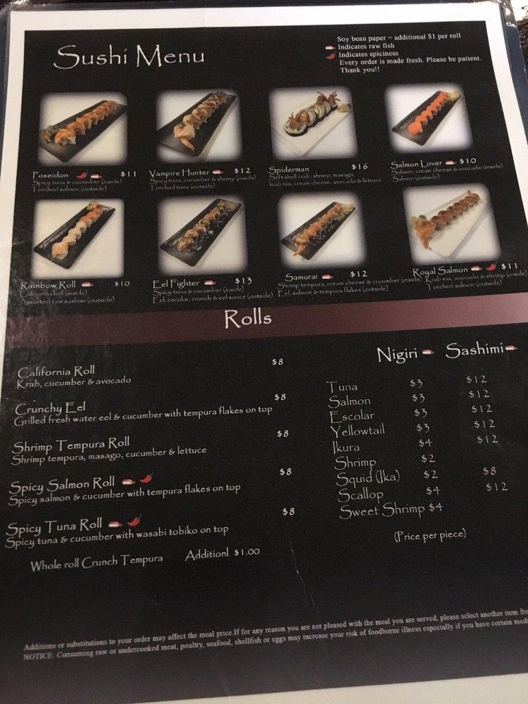 Menu at すし吉 Sushi Kichi Japanese Restaurant, Orlando