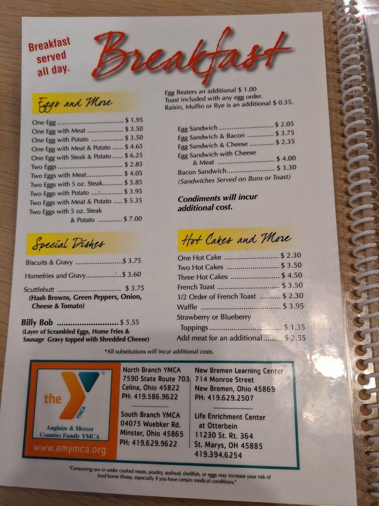 Menu at The Fountain Restaurant, Celina, 116 W Market St