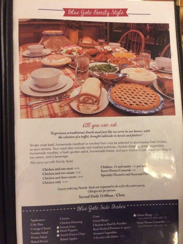Menu at Blue Gate Restaurant & Bakery, Shipshewana