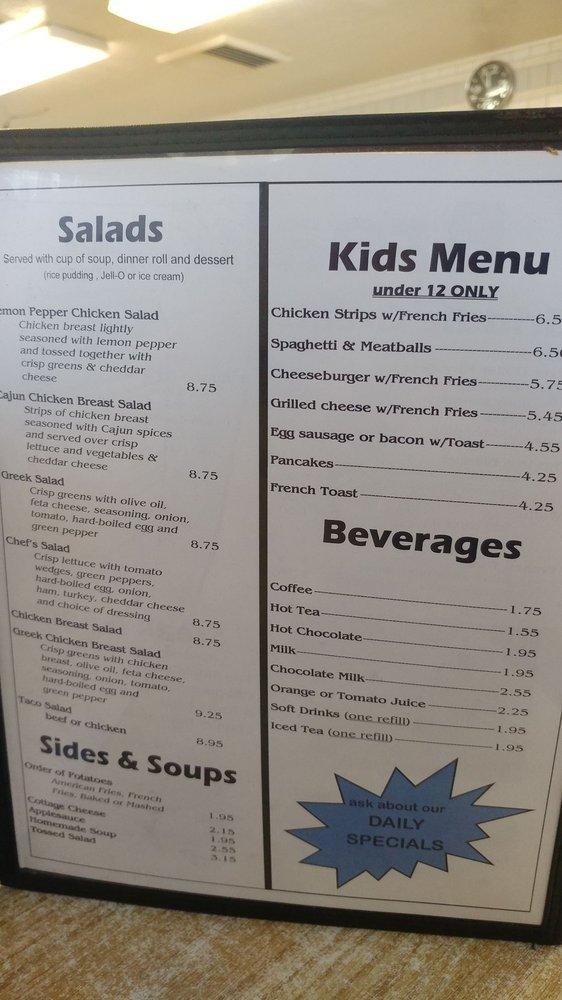 Menu at Gas Grill Family Restaurant, USA