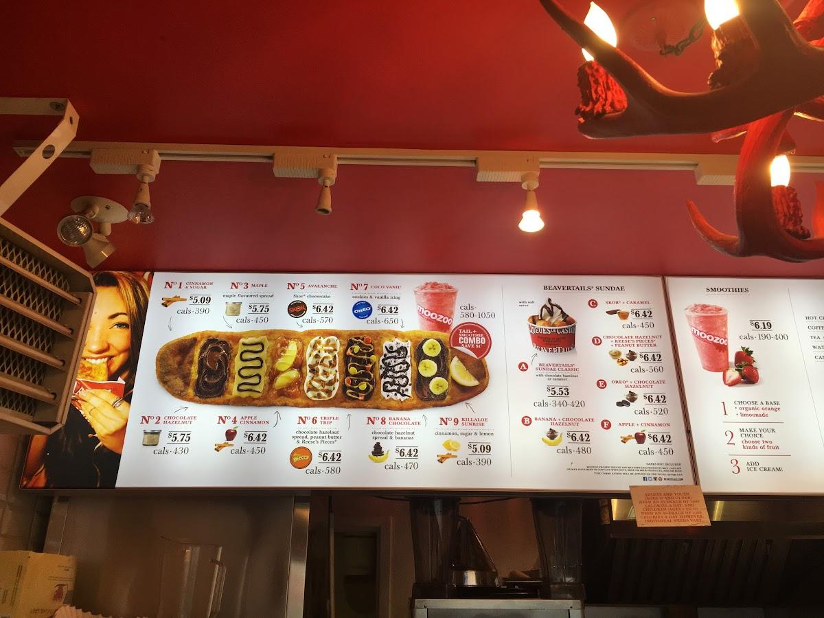 Menu at BeaverTails Niagara Falls desserts, Niagara Falls, Clifton Hill