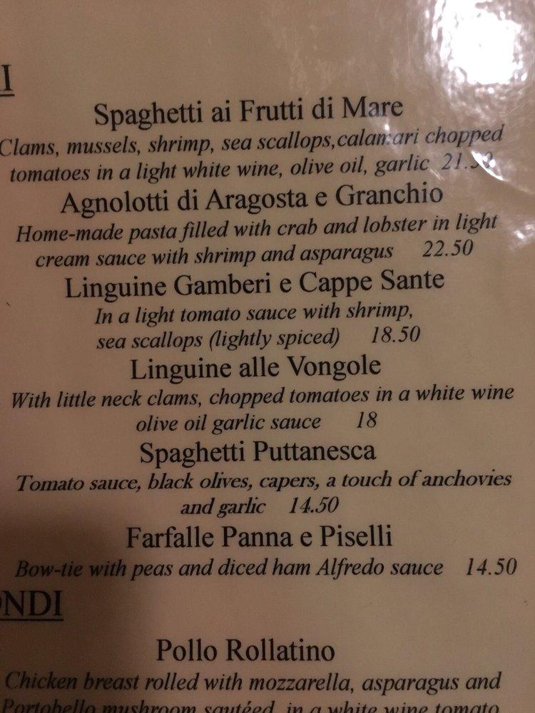 Menu at La Terrazza Restaurant, Tampa