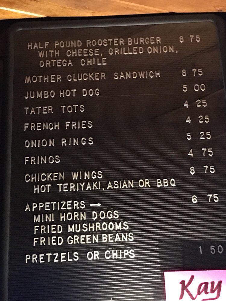 Menu at Red Rooster pub & bar, Oceanside, Oceanside Blvd