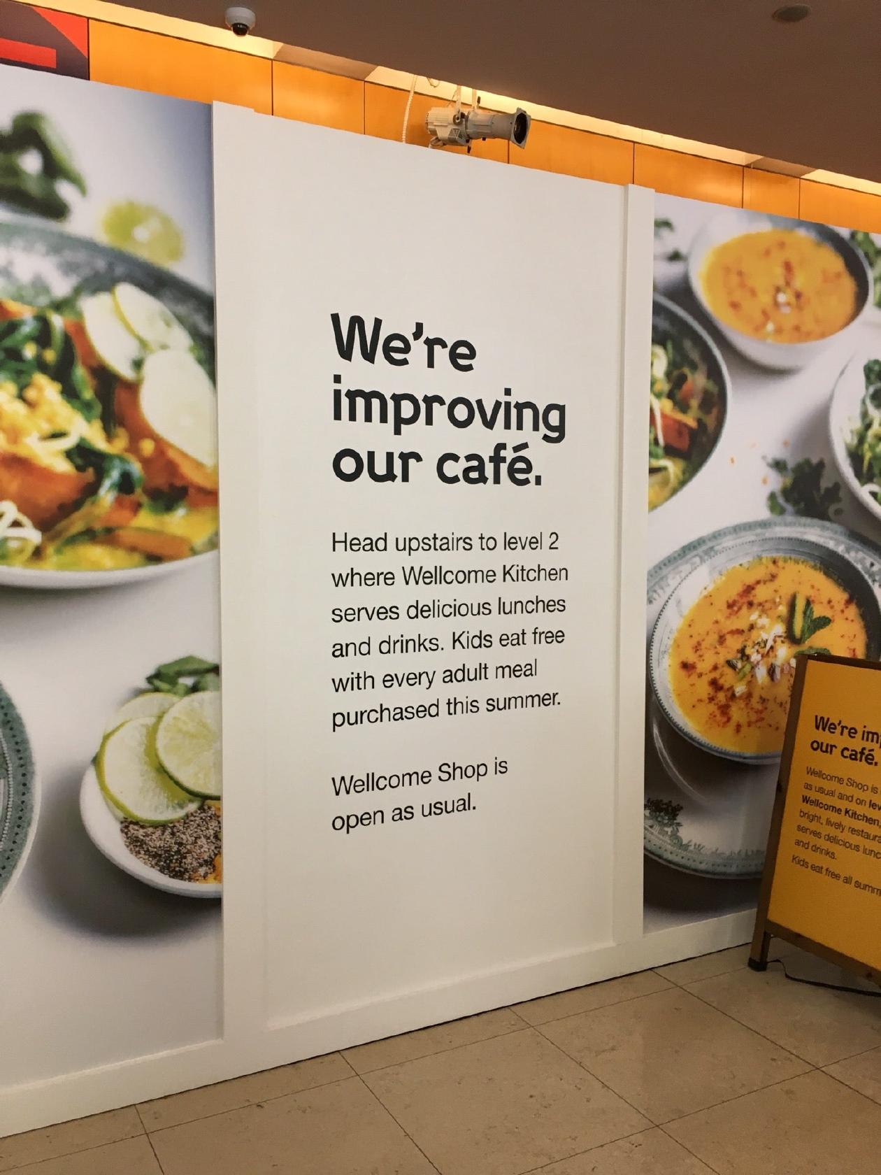 Menu at Wellcome Collection cafe, London, 183 Euston Rd