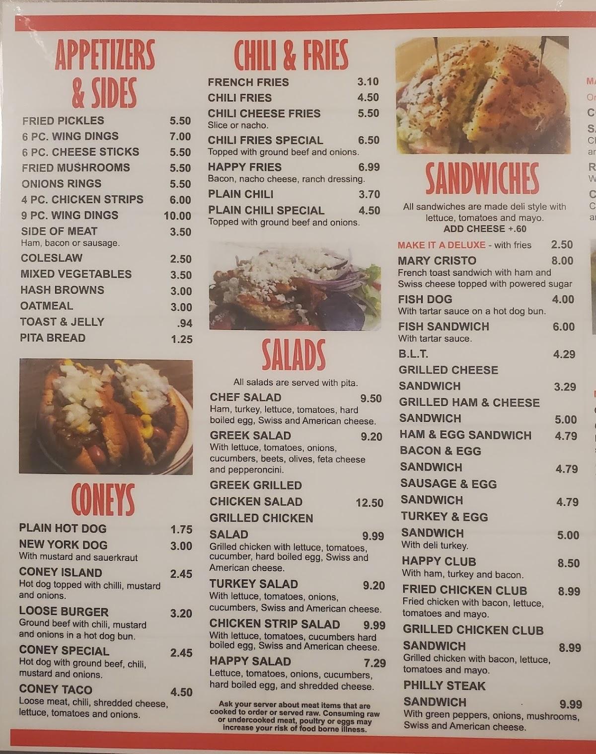 Menu at Happy Dayz The Remix restaurant, Webberville