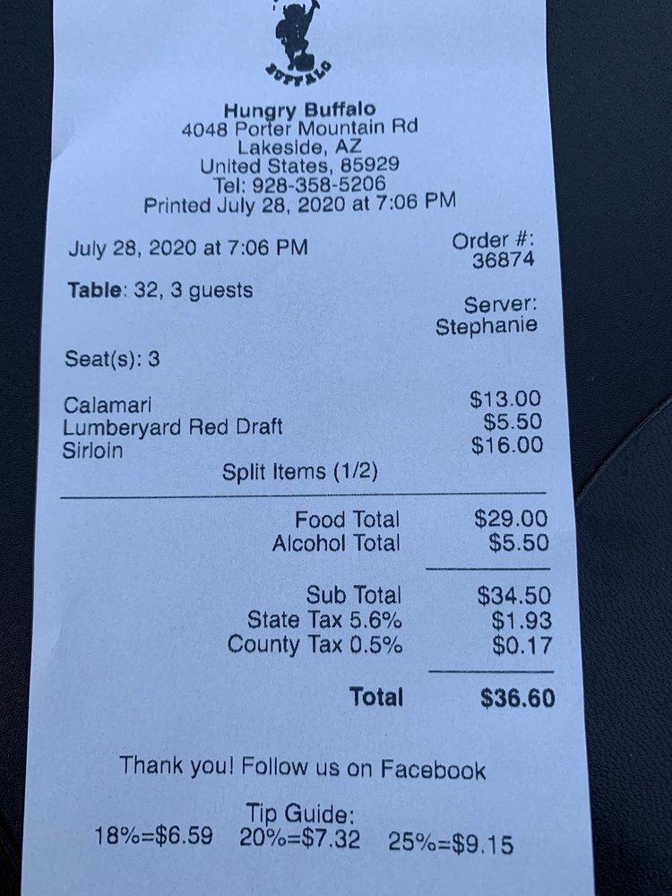 Menu at Hungry Buffalo Restaurant…DO NOT Book through Google. Must Book ...