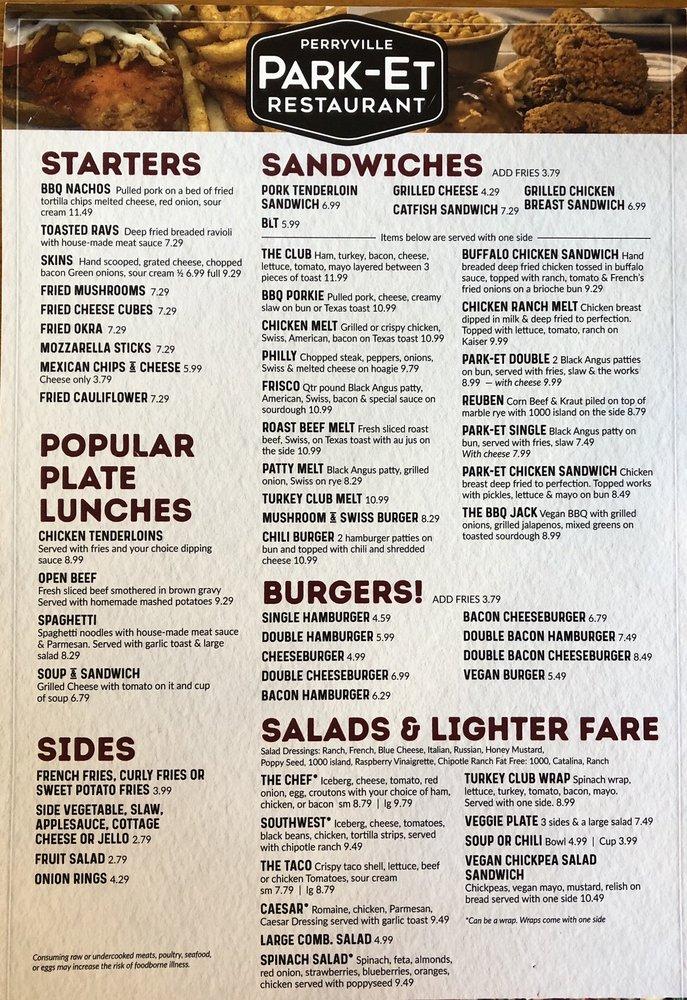 Menu at Park-Et Restaurant, Perryville