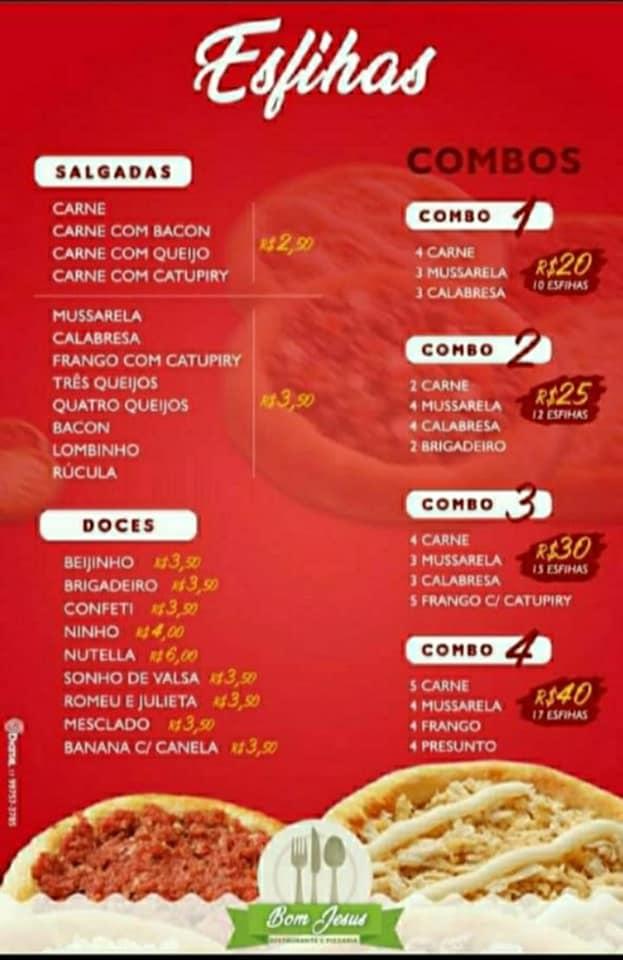 Menu at Restaurante Bom Jesus de Parisi, Brazil, FU