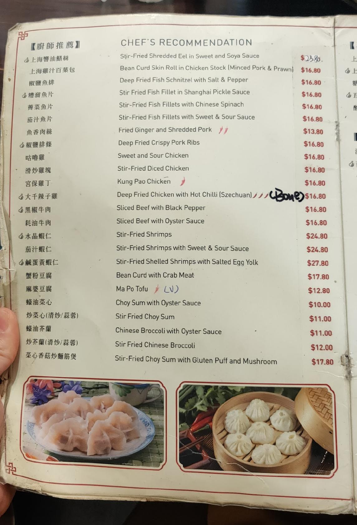 Menu at Shanghai Dragon Dumpling House restaurant, Melbourne, 163-165 ...