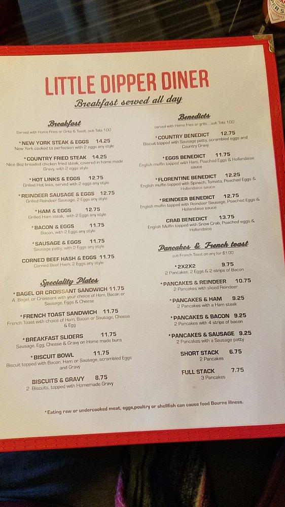 Menu at Little Dipper Diner restaurant, Anchorage, W Dimond Blvd #106