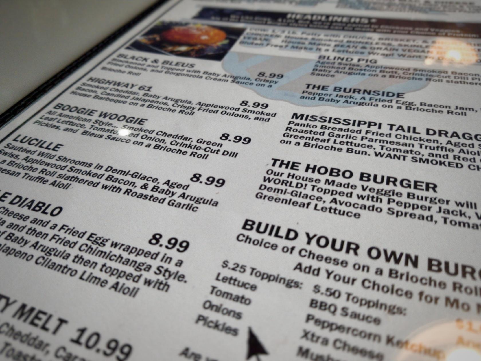 Menu at Bleus Burger Restaurant & Bar, Gulf Shores, Gulf Shores Pkwy #240