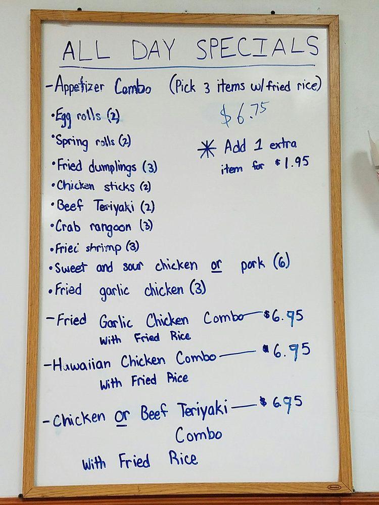 Menu at Mandarin Chef restaurant, Moore