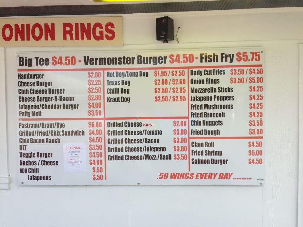 Menu at Gassaway’s Tastee Freeze restaurant, Bennington, 344 North St