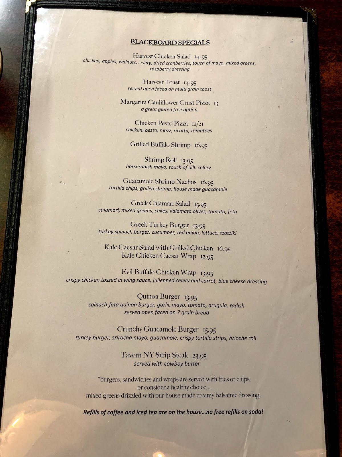 Menu at The Tavern at Croton Landing pub & bar, Croton-on-Hudson