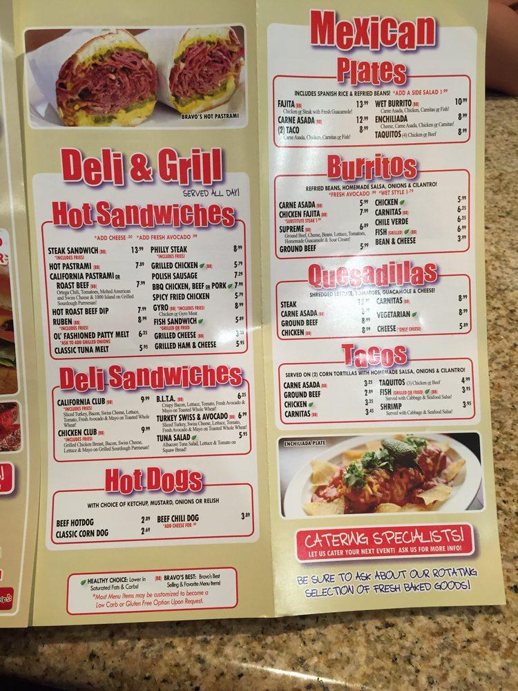 Menu at Bravos California Fresh restaurant, Mission Viejo