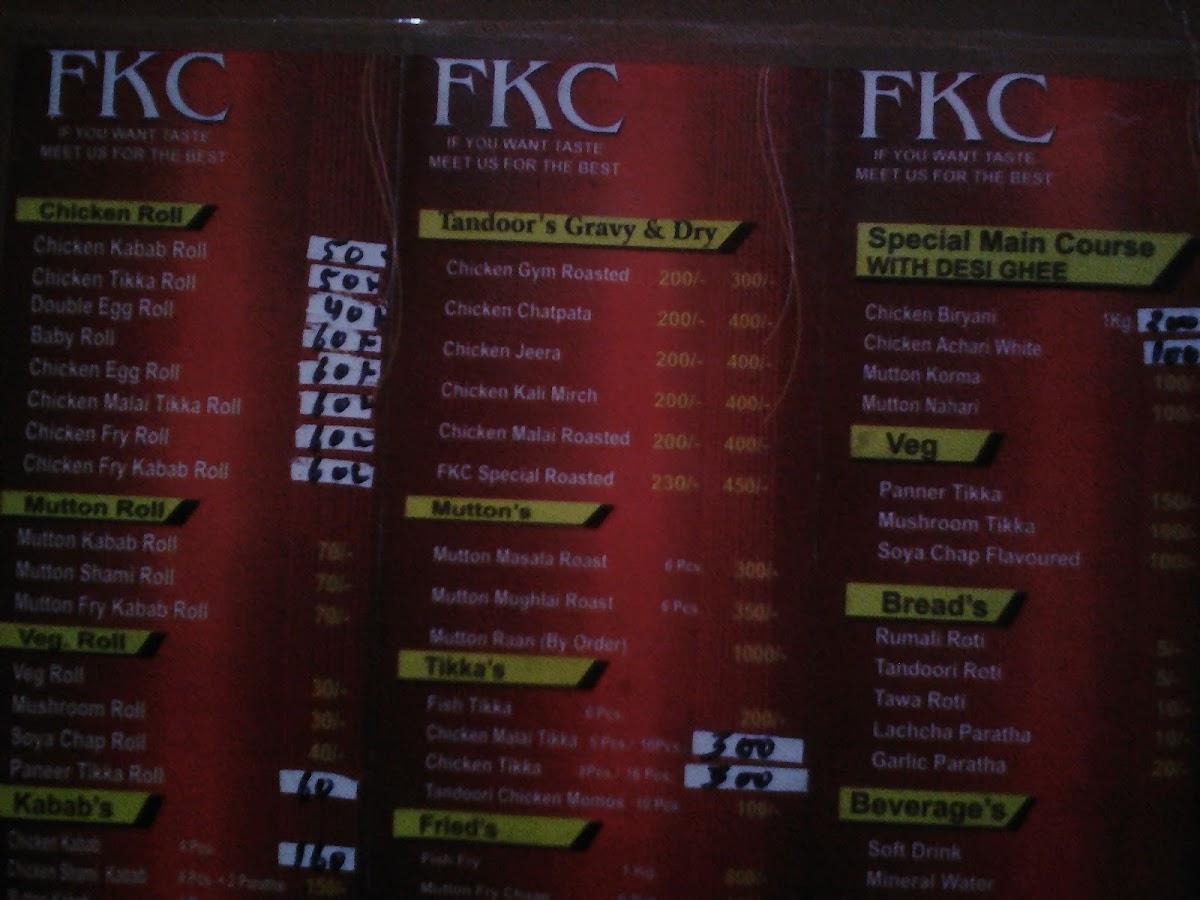 Menu at FKC, New Delhi, 48