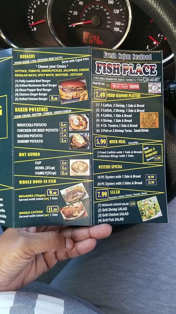 Menu at Fish Place fast food, Houston, Aldine Westfield Rd
