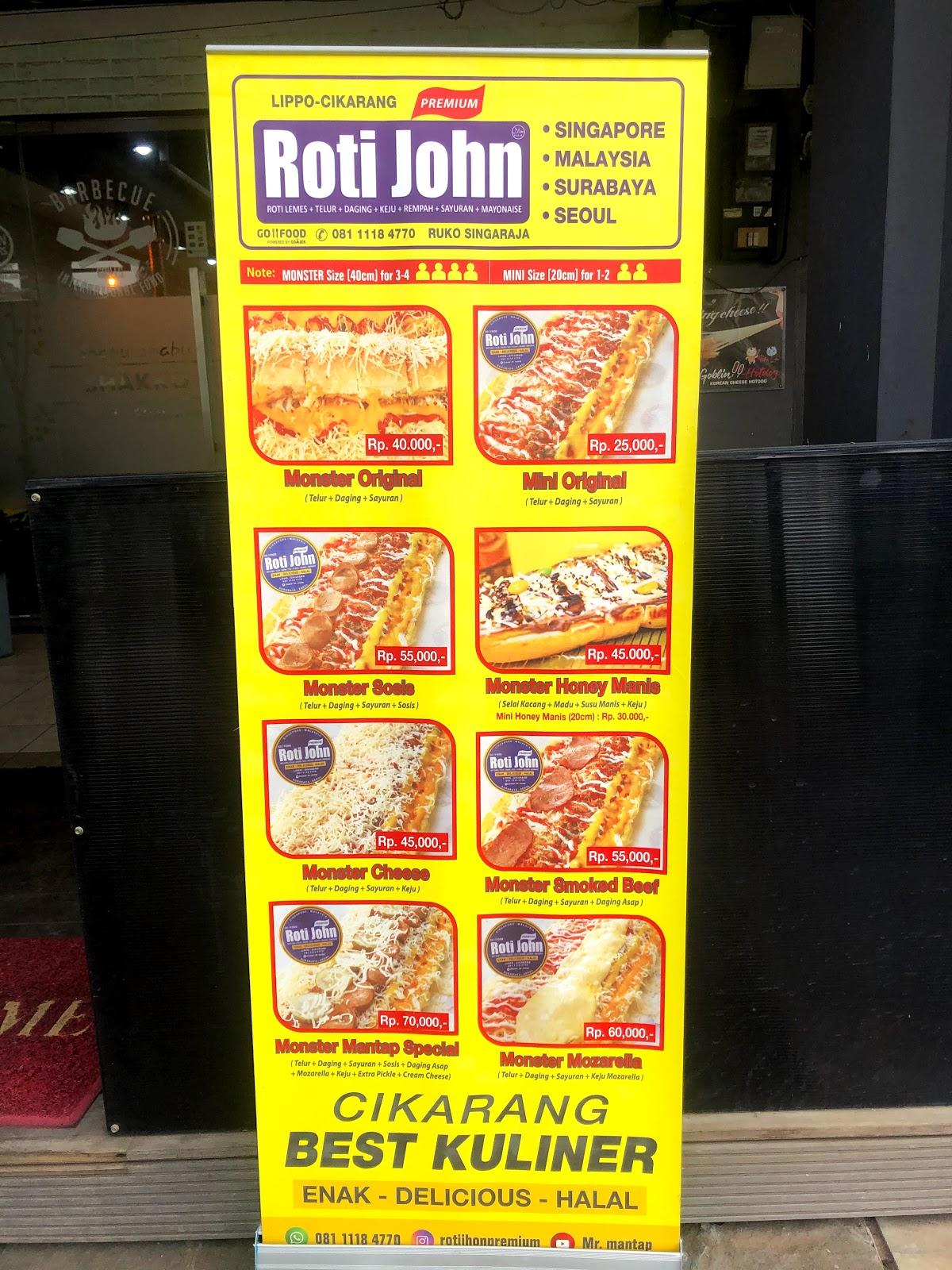 Menu at Roti john premium cikarang restaurant, Bekasi Regency