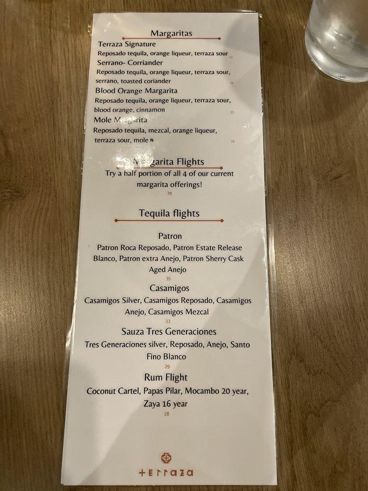 Menu at Terraza Waterfront Cafe, Coeur d'Alene
