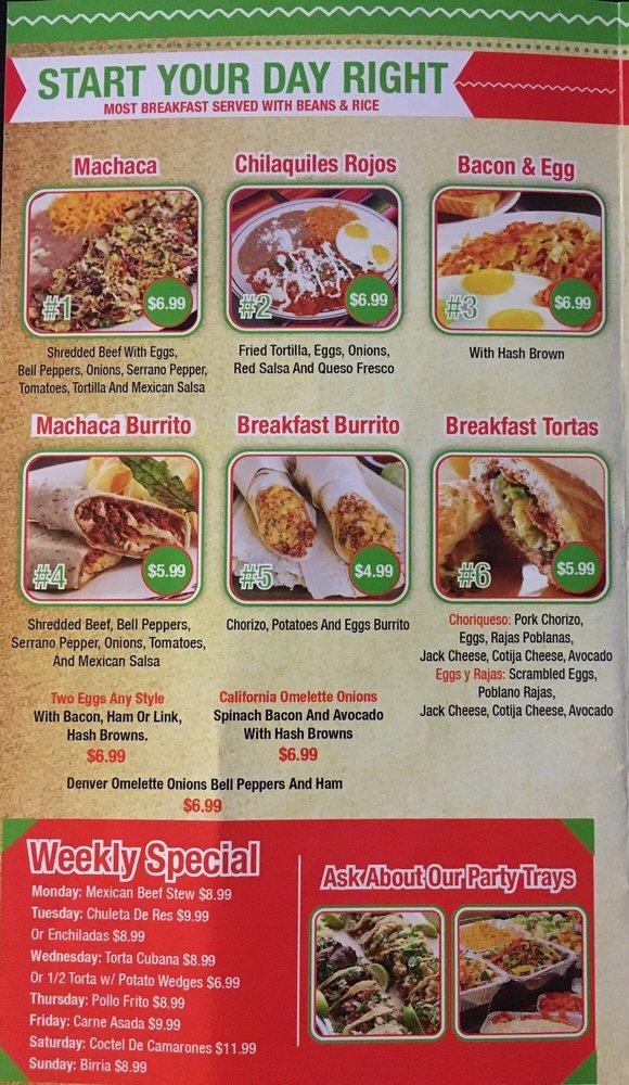 Menu at Hacienda Market and Grill restaurant, Carson City