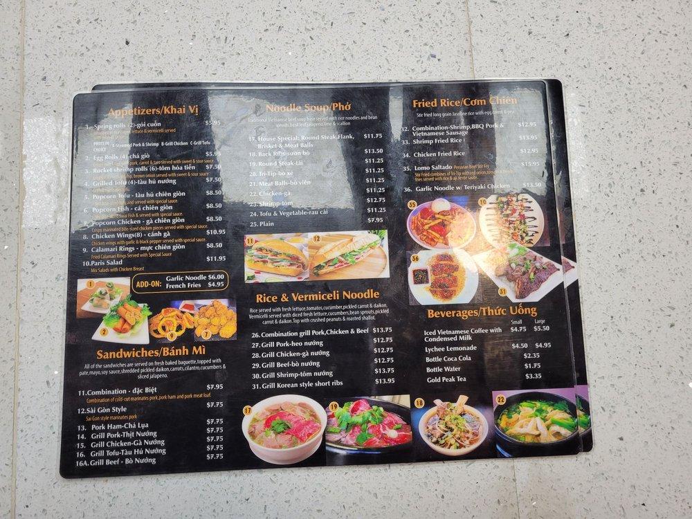 Carta del restaurante Banh Mi Paris sandwiches, Port Hueneme