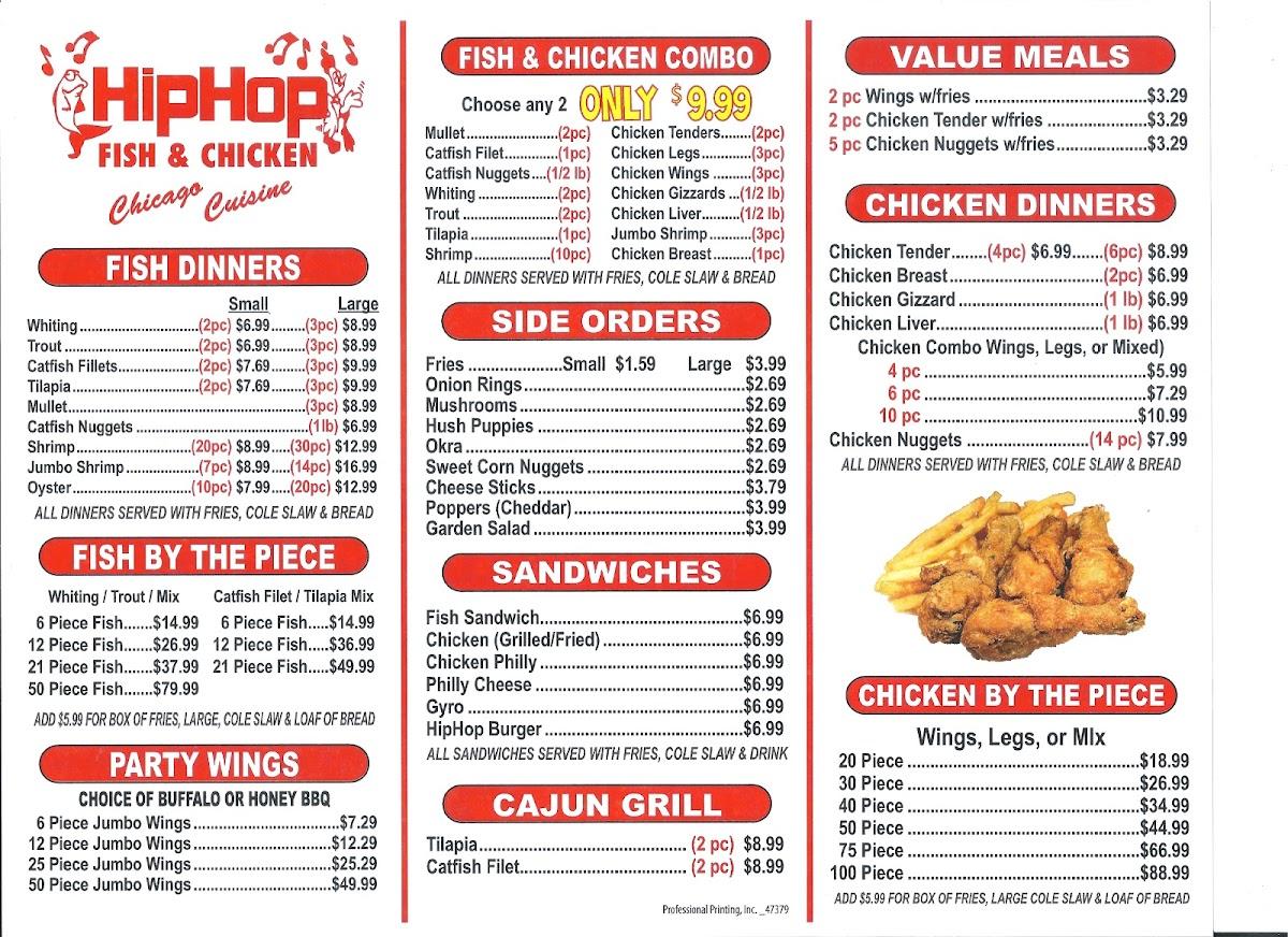 Menu at Hip Hop Fish & Chicken North Ashley (Jaws) restaurant, Valdosta